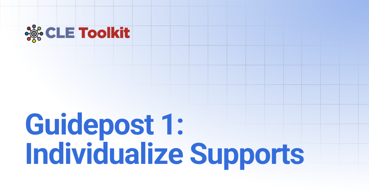 Guidepost 1: Individualize Supports | CLE-Toolkit